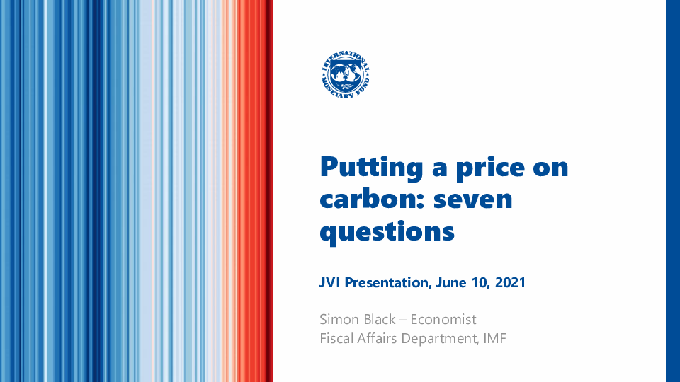 JVI Webinar: Climate Webinar #3: Putting a Price on Carbon